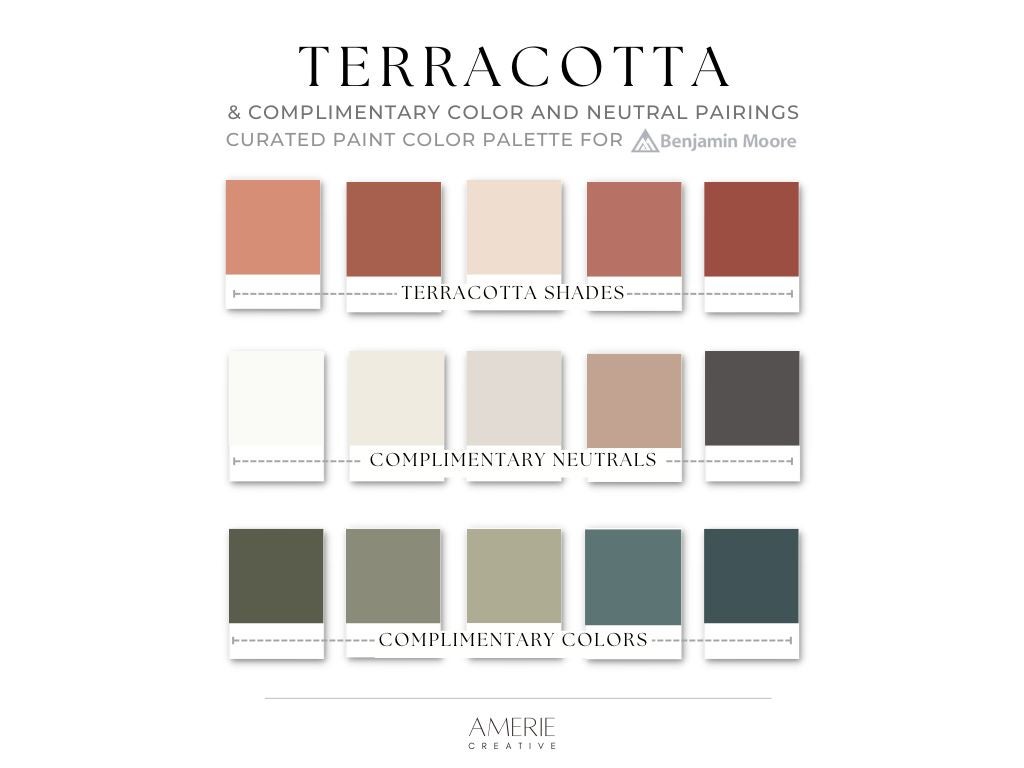 TerraCotta Teal & Olive Paint Color Palette Benjamin Moore paint ...