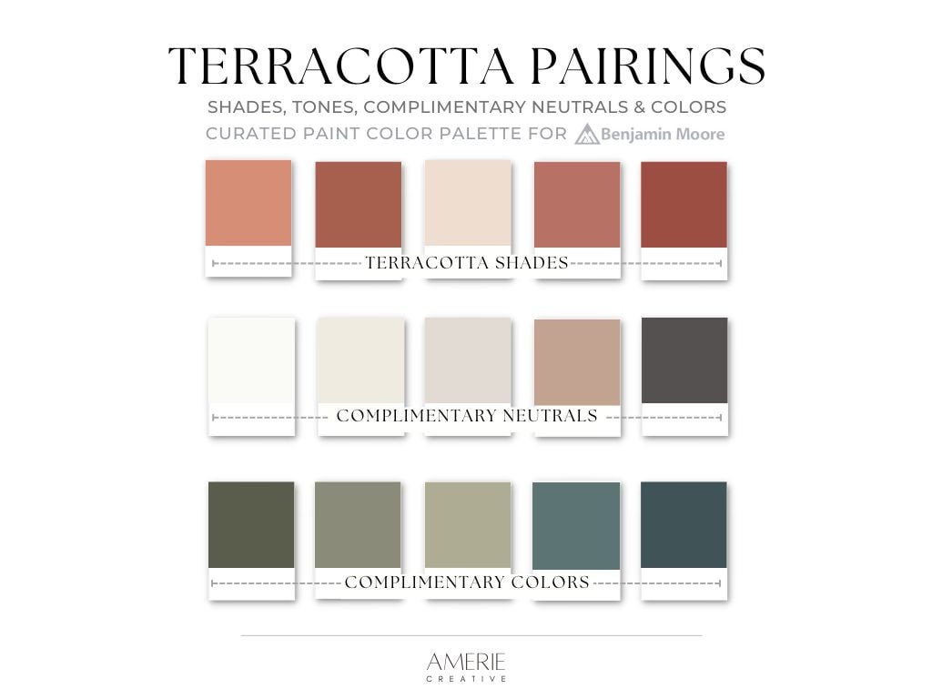 TerraCotta Teal & Olive Paint Color Palette Benjamin Moore paint ...