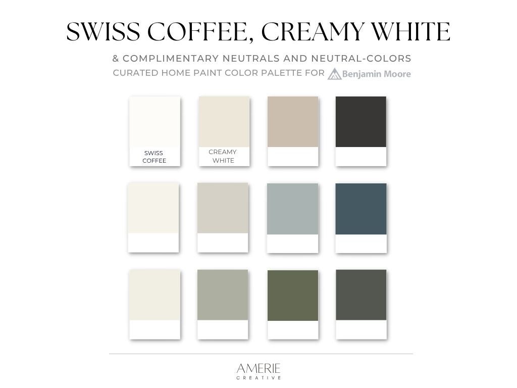 Creamy White Color Palette Swiss Coffee Color Palette Benjamin Moore ...